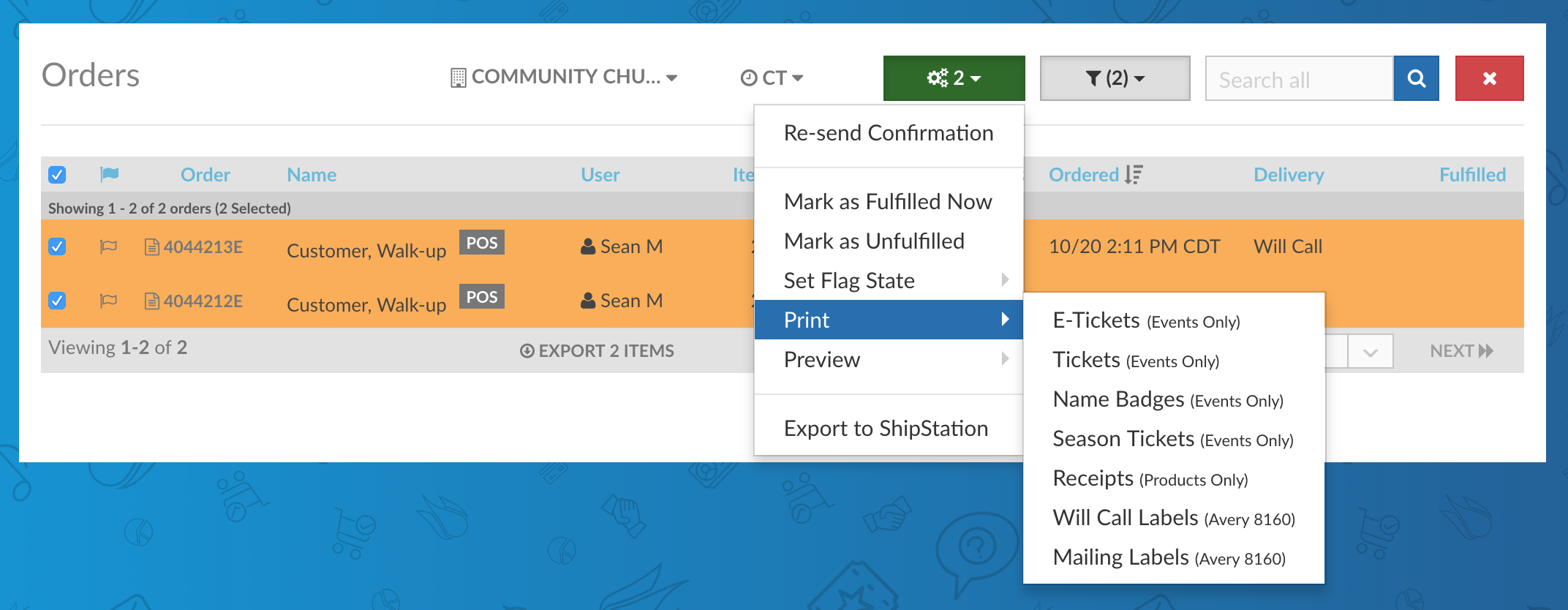 Print Will Call Tickets and Mailing Labels – Brushfire Help Center