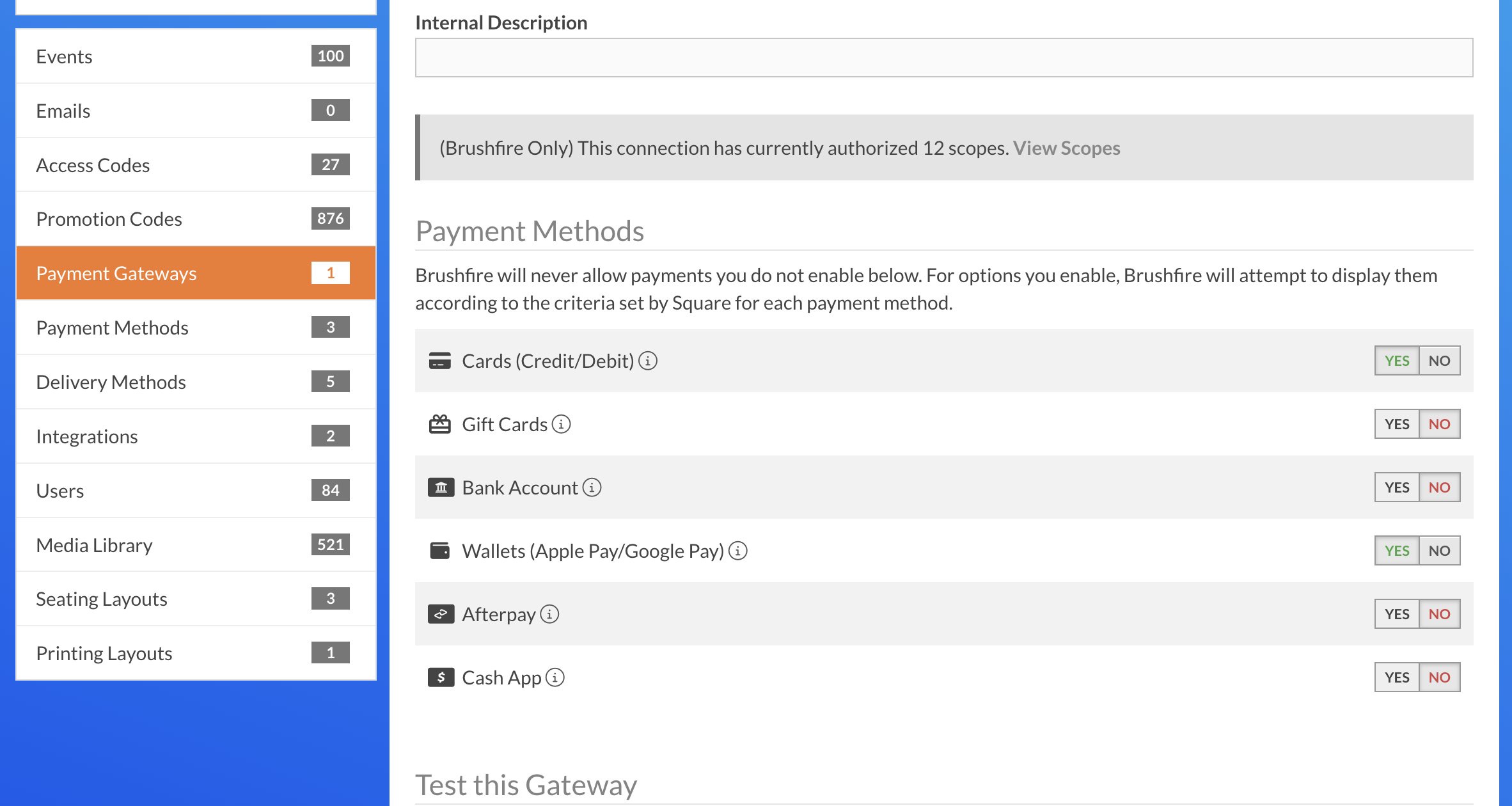 Payment Methods – Brushfire Help Center