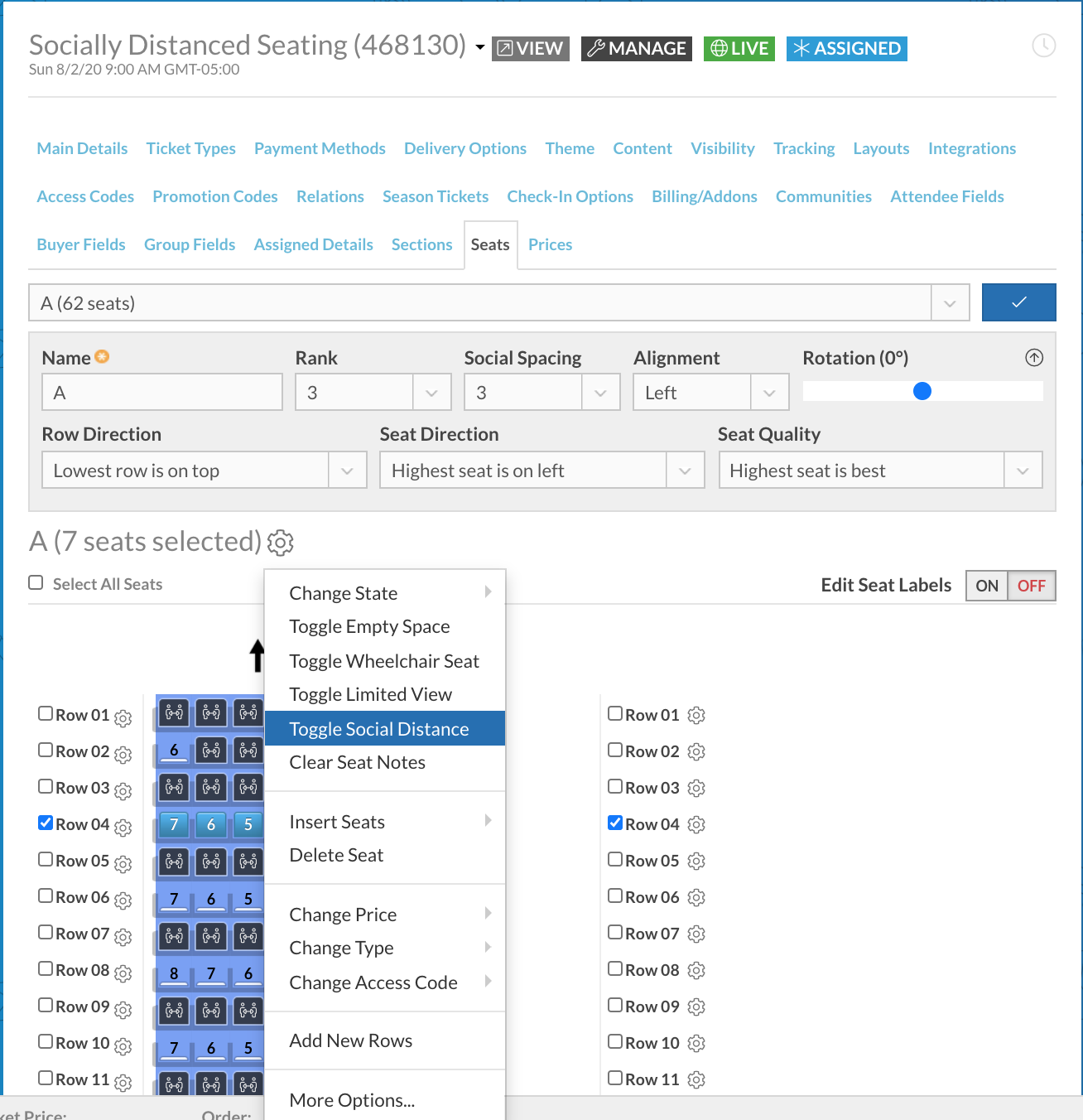 Edit Existing Seats – Brushfire Help Center