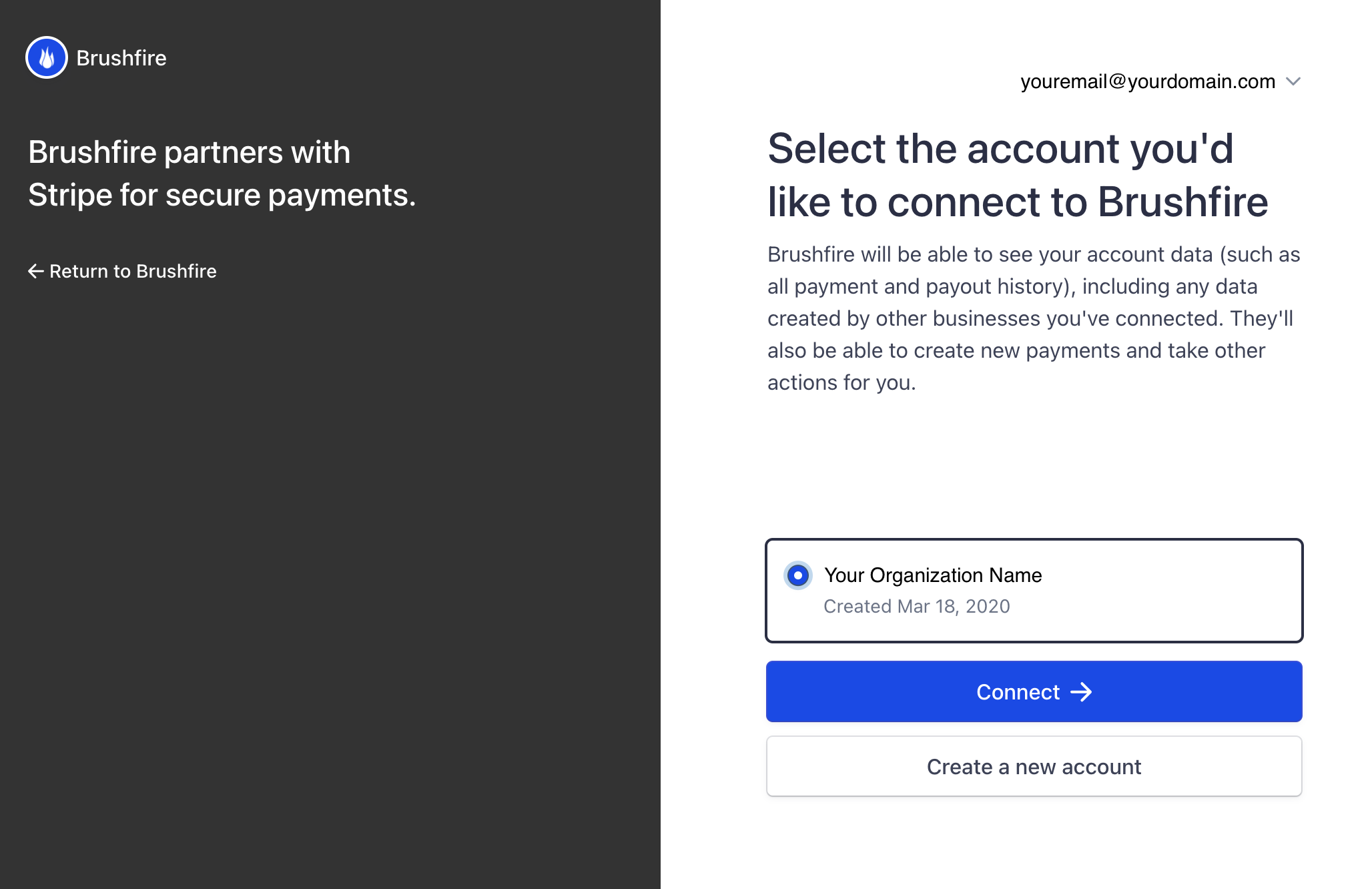 How do I connect my Stripe account to Brushfire? – Brushfire Help Center